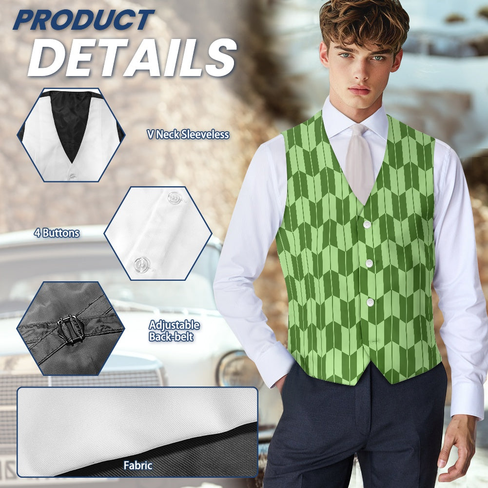 Wagara - Yagasuri Green Suit vest jacket – Scottish Clan Tartans